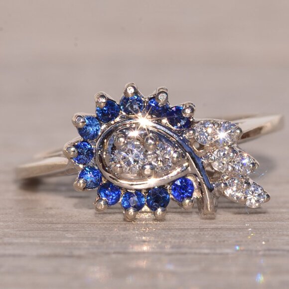 Jewelry | Antique Eye Of Providence Ring With Sapphires And Diamonds In ...